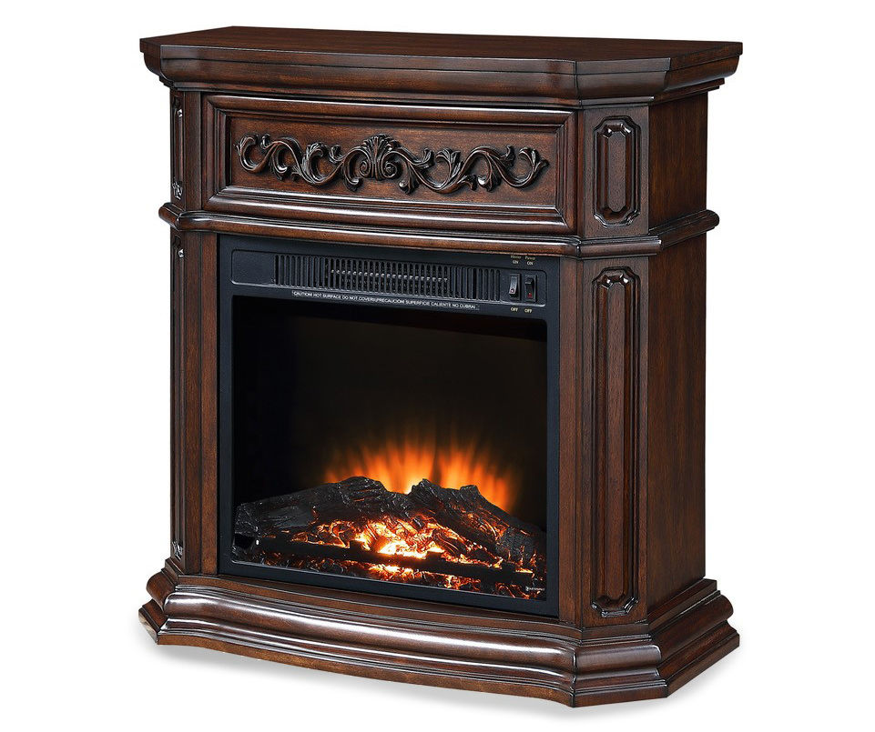 28" Cherry Petite Foyer Electric Fireplace | Big Lots