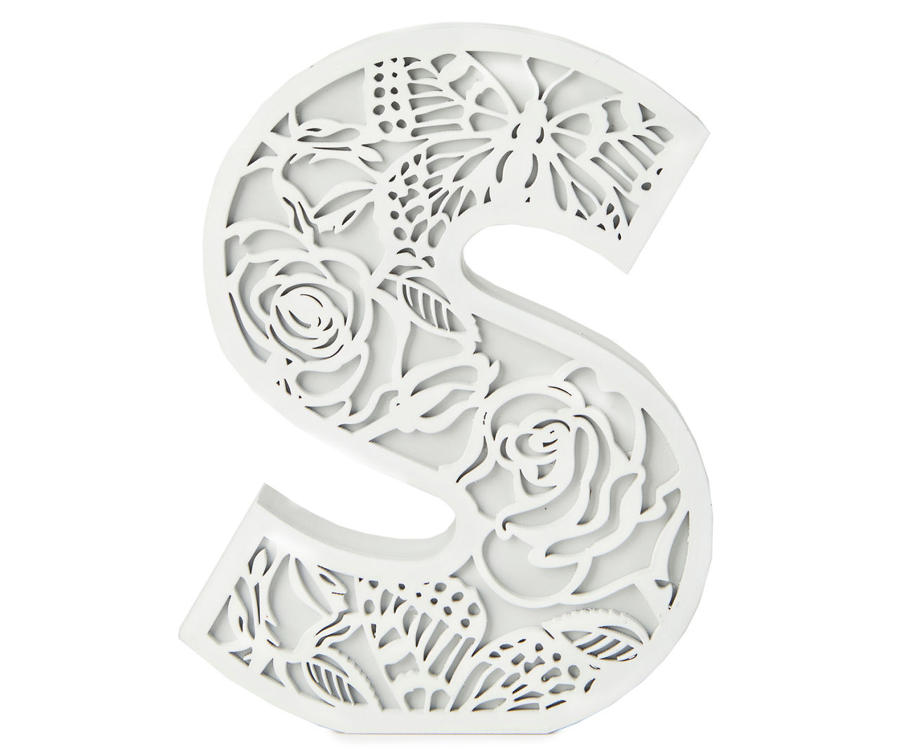 "S" Floral Lasercut Monogram | Big Lots