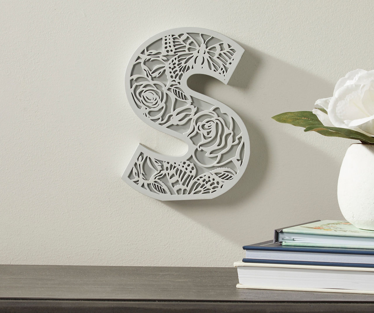"S" Floral Lasercut Monogram | Big Lots