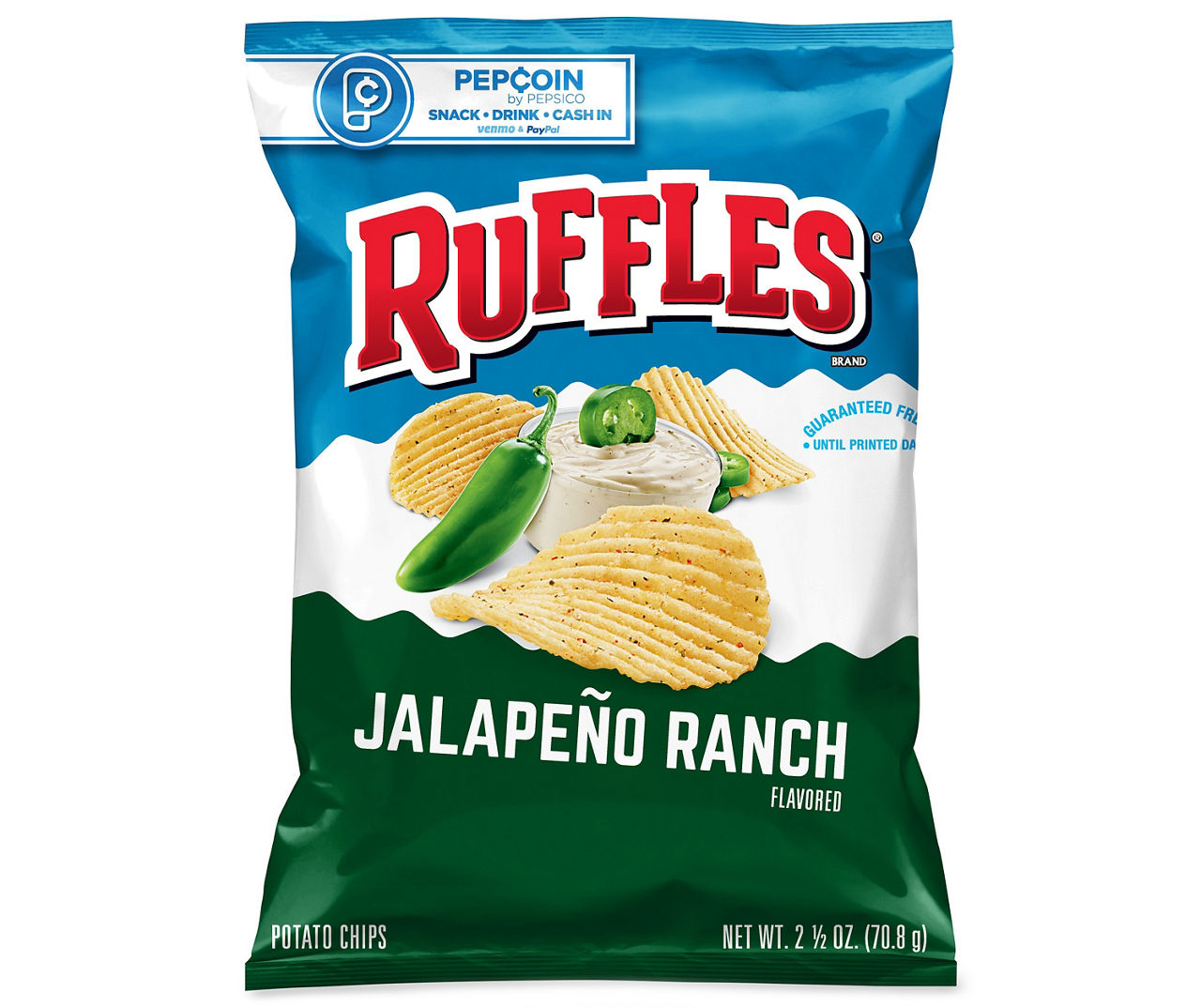 Ruffles Ruffles Potato Chips Jalapeno Ranch Flavored 2 1/2 Oz | Big Lots