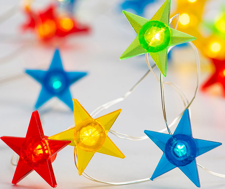 Winter Wonder Lane Warm White LED Star Light Set, 25-Lights | Big Lots