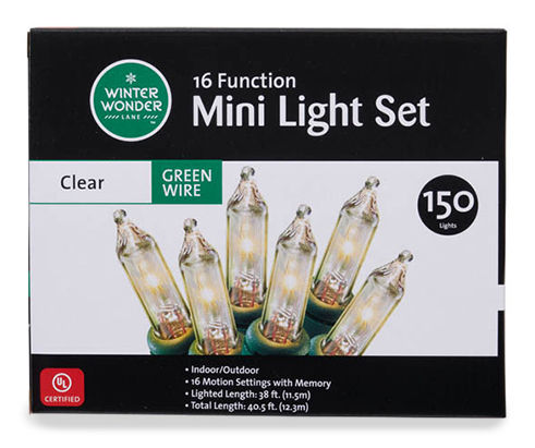 Winter Wonder Lane Clear 16-Function Mini Light Set, 150-Lights | Big Lots