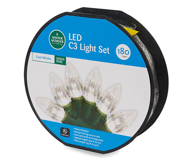 Winter Wonder Lane Cool White LED C3 Light Wheel Set, 180-Lights | Big Lots