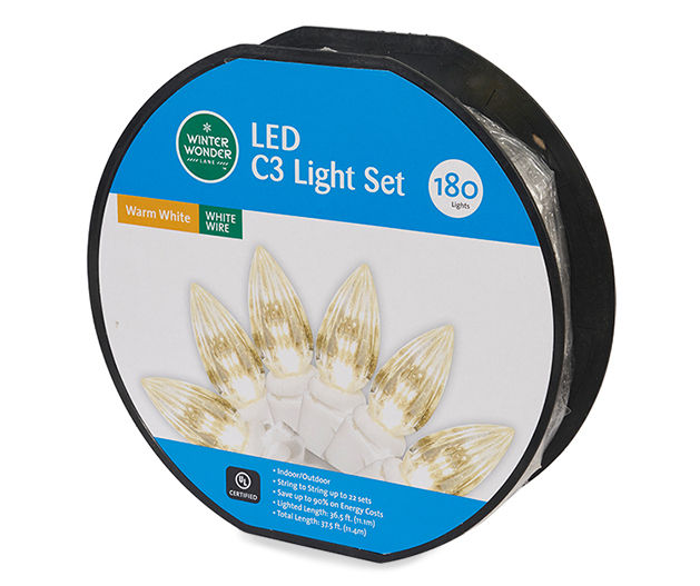 Winter Wonder Lane Warm White LED C3 Light Wheel Set, 180-Lights | Big Lots