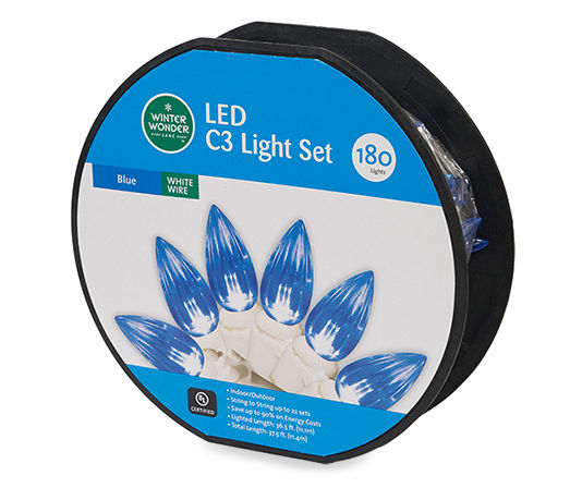 Winter Wonder Lane Blue LED C3 Light Wheel Set, 180-Lights | Big Lots