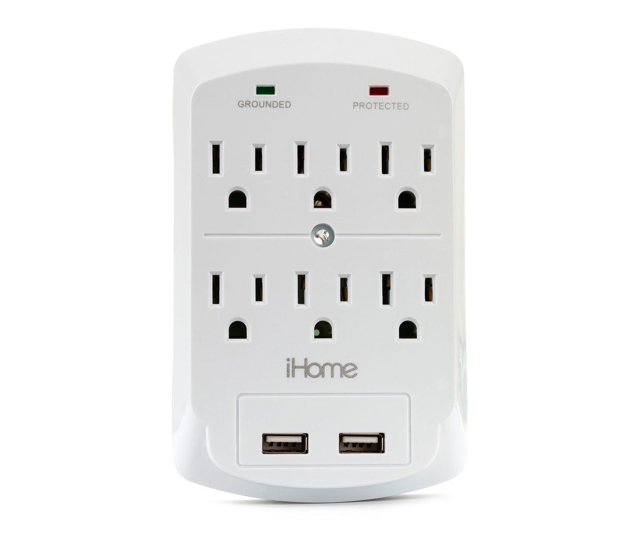 iHome White 6-Outlet AC & USB Wall Tap Surge Protector | Big Lots
