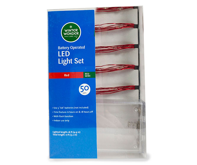 Winter Wonder Lane Red LED Micro Light Set, 50-Lights | Big Lots