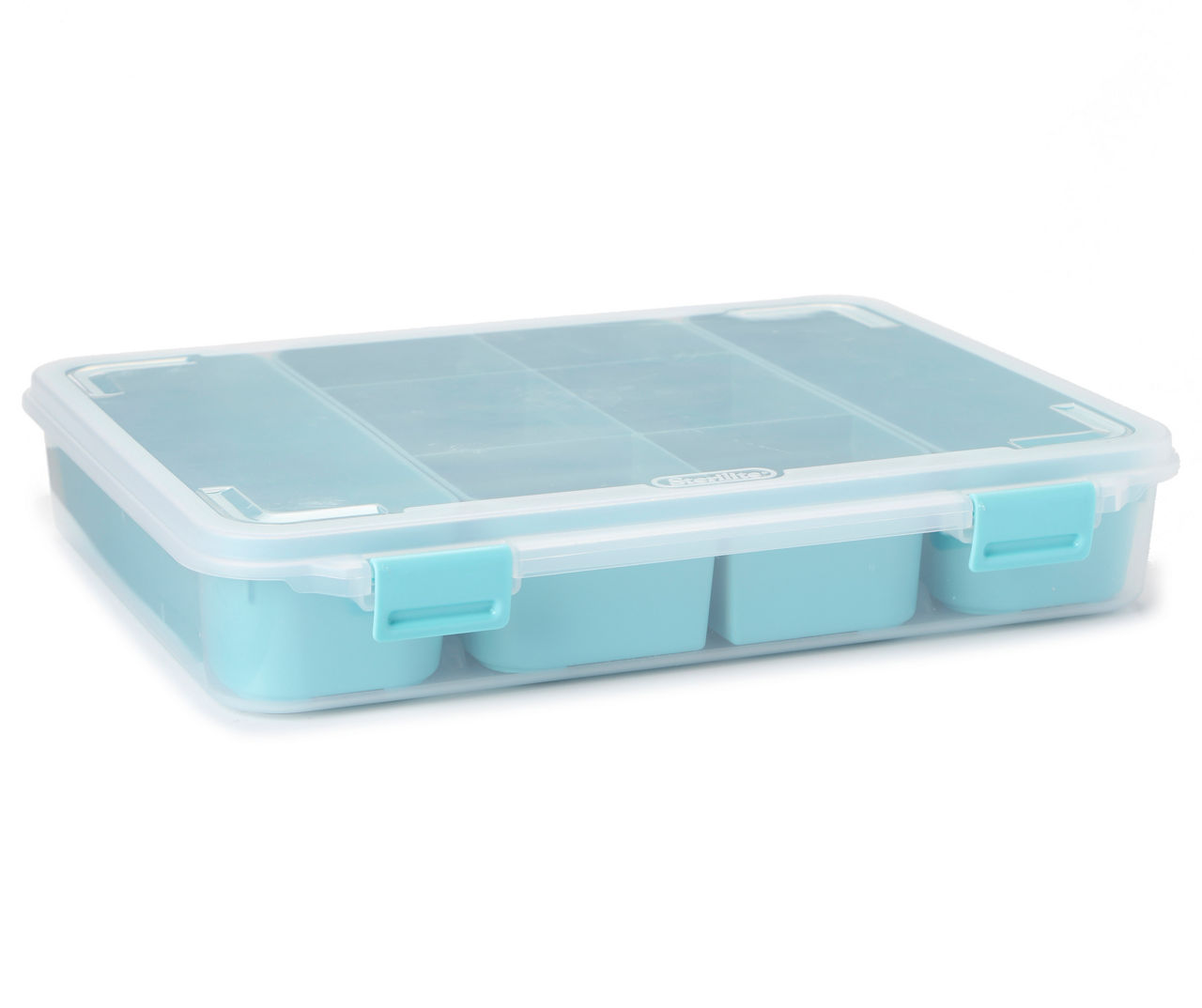 Sterilite Clear Divided Storage Case with Sea Breeze Tray | Big Lots