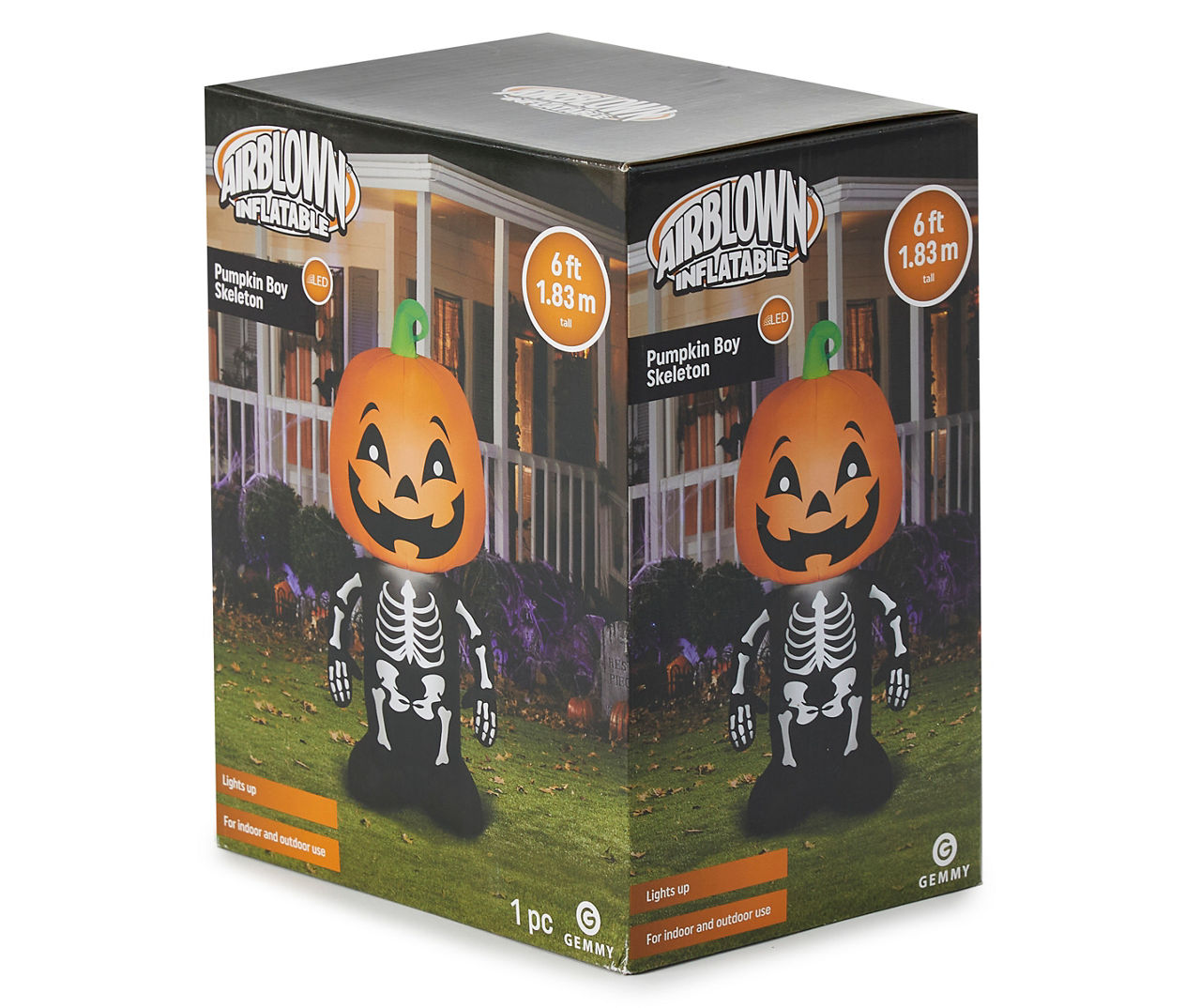 Gemmy Airblown 72" Inflatable LED Pumpkin Boy Skeleton | Big Lots