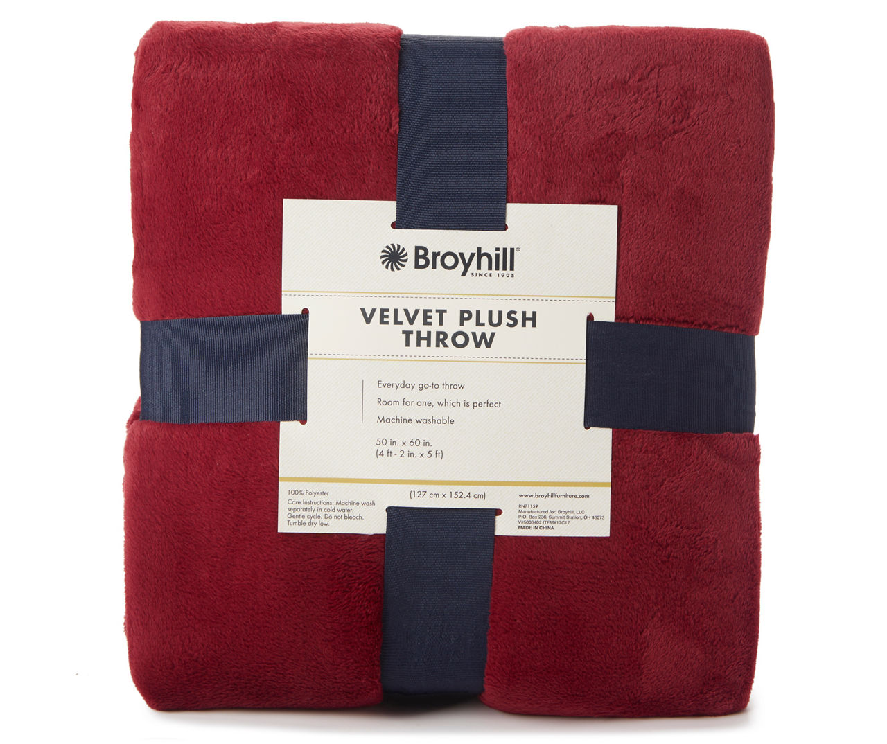 Broyhill Tibetan Red Velvet Throw, (50" x 60") | Big Lots