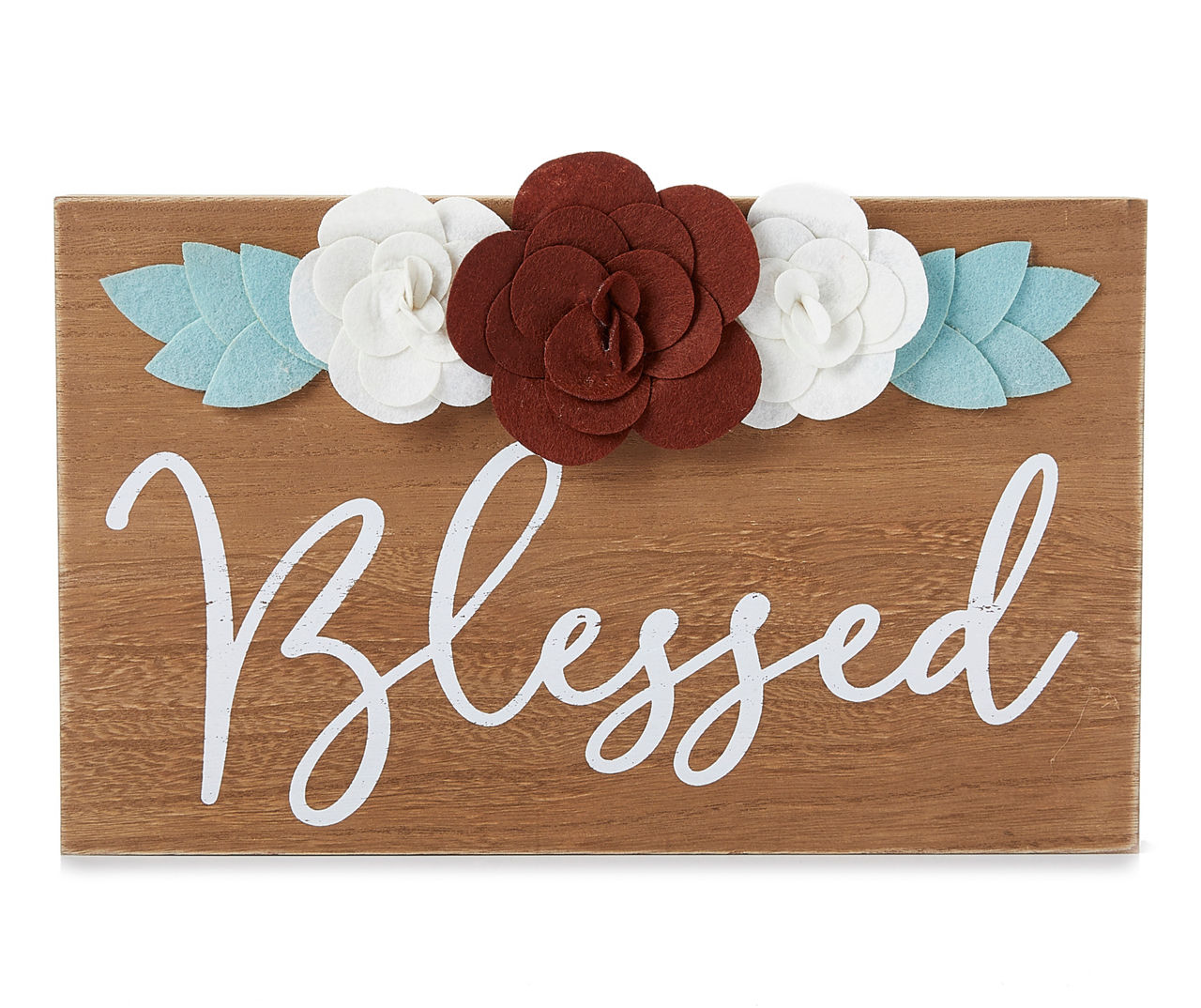 "Blessed" Felt Flowers Plaque | Big Lots