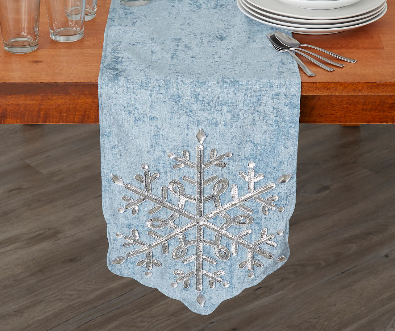 Blue Snowflake Table Runner | Big Lots