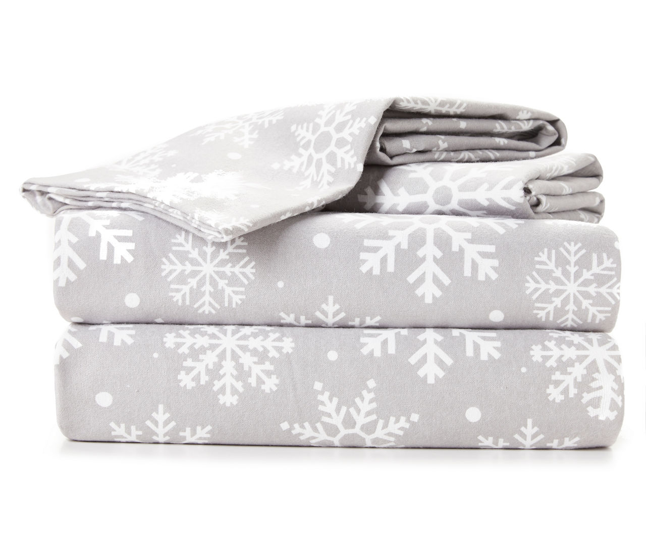 Broyhill Broyhill Gray Snowflake Flannel Sheet Set | Big Lots