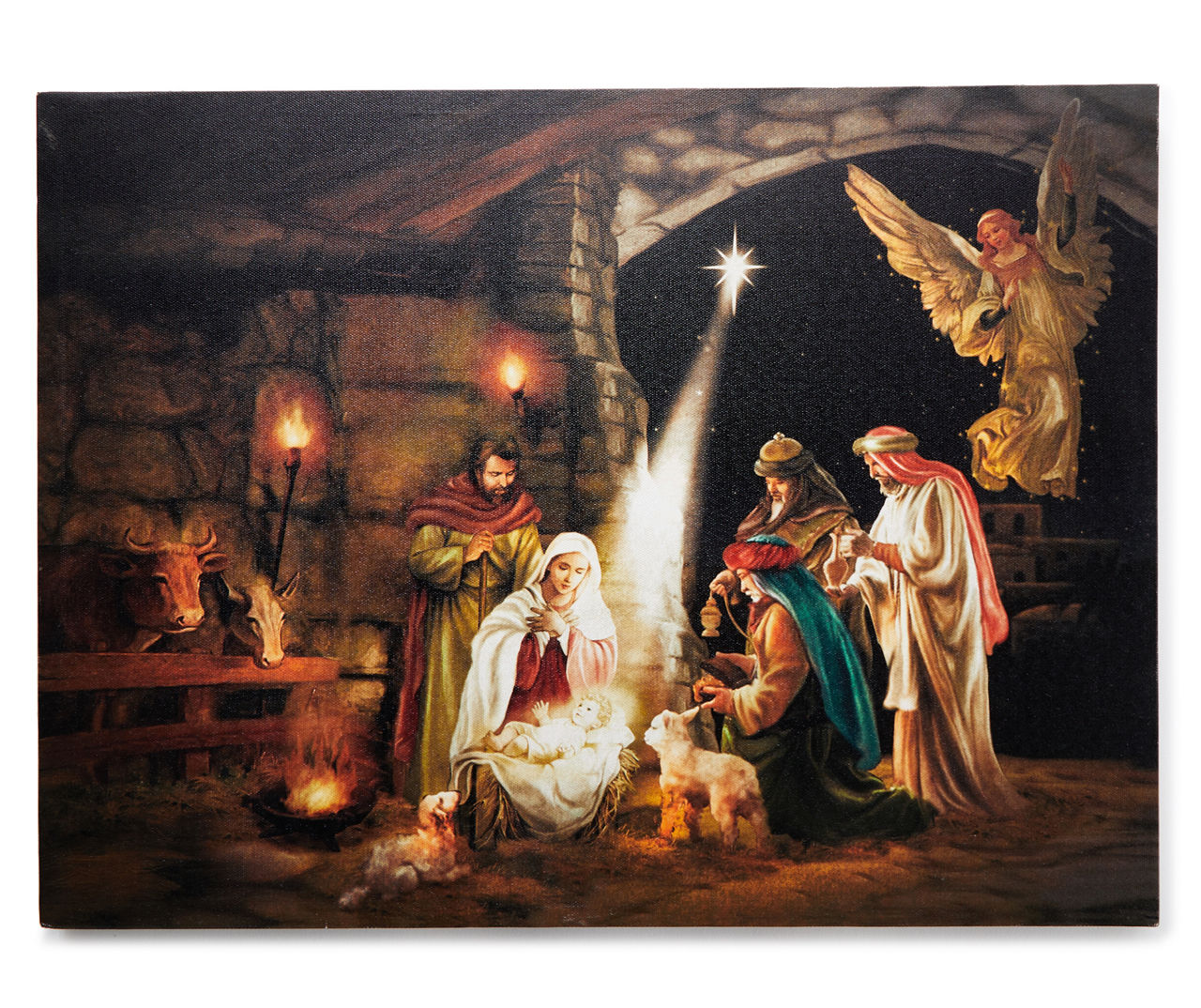 Winter Wonder Lane LED & Sound Nativity Scene Canvas | Big Lots