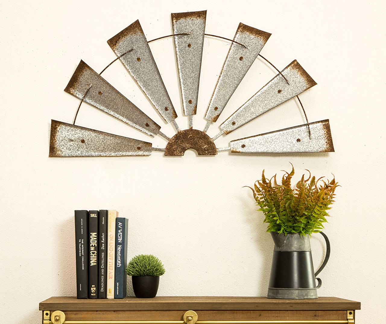 Glitzhome Galvanized Half Windmill Wall Decor | Big Lots