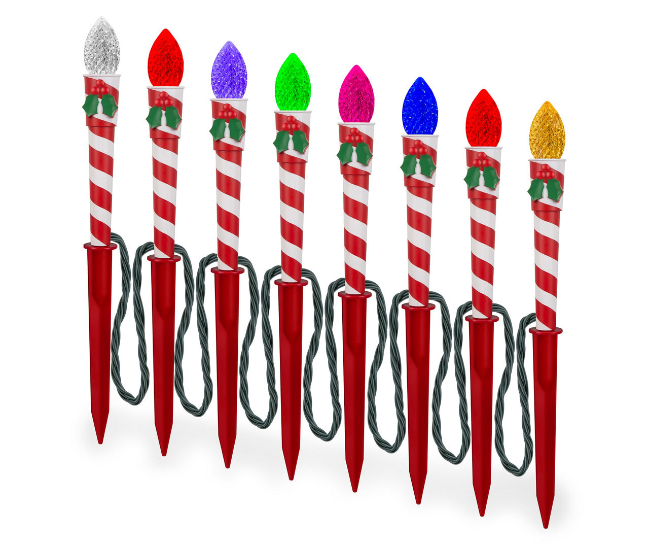 Gemmy ColorMotion Candy Stripe 8-Piece Pathway Markers Set | Big Lots