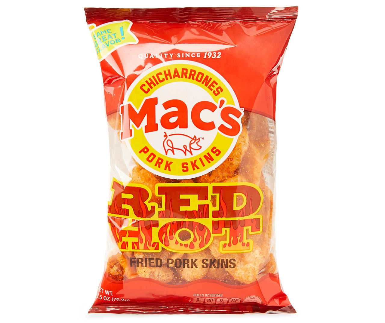 Mac's Red Hot Fried Pork Skins, 2.5 Oz. | Big Lots