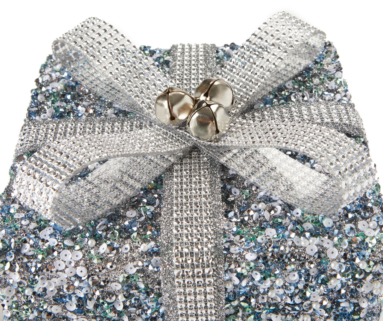 Winter Wonder Lane 9" Blue & Silver Sequin Gift Box Decor | Big Lots