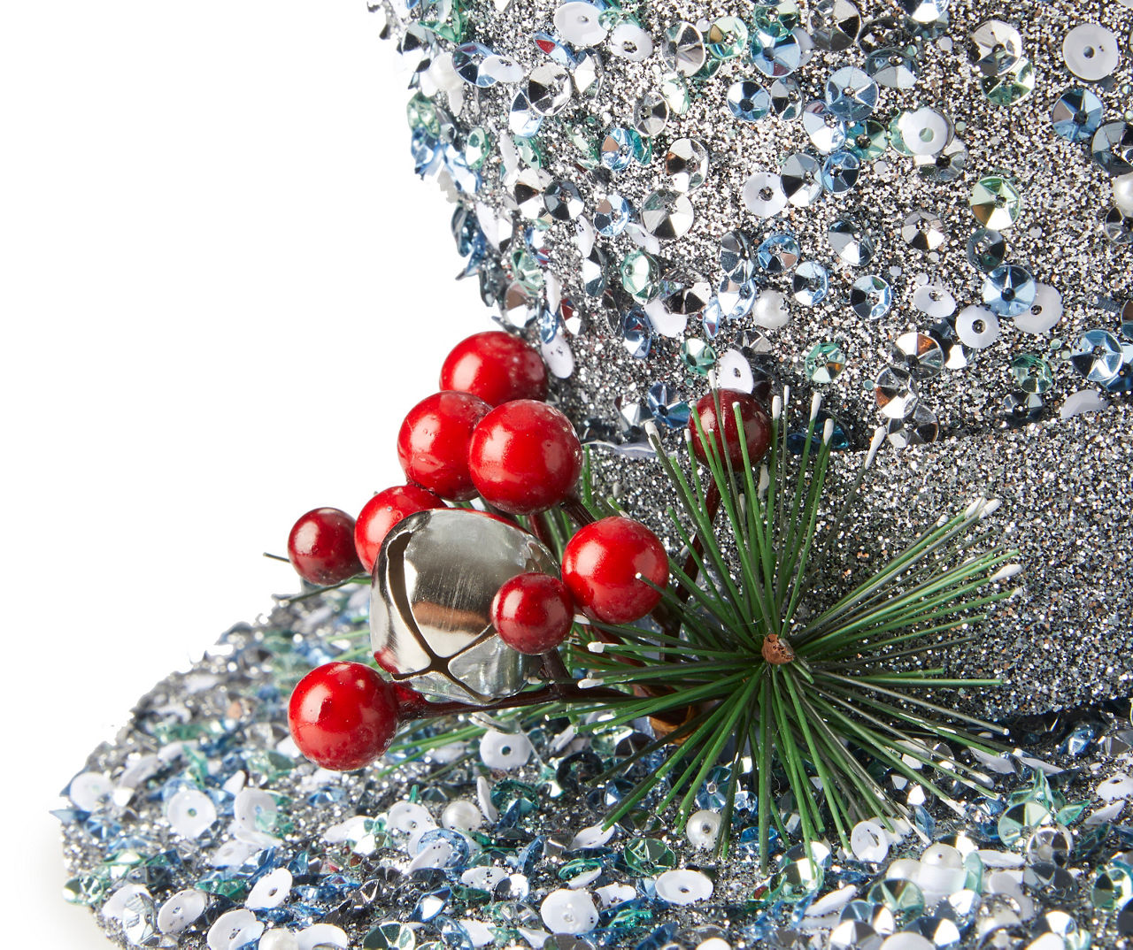 Winter Wonder Lane Blue & Silver Sequin Top Hat Tree Topper | Big Lots