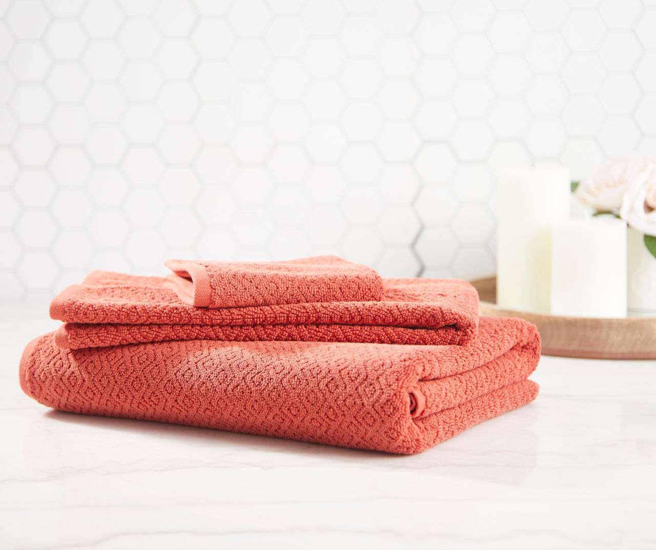 Rust Diamond Textured Hand Towel | Big Lots