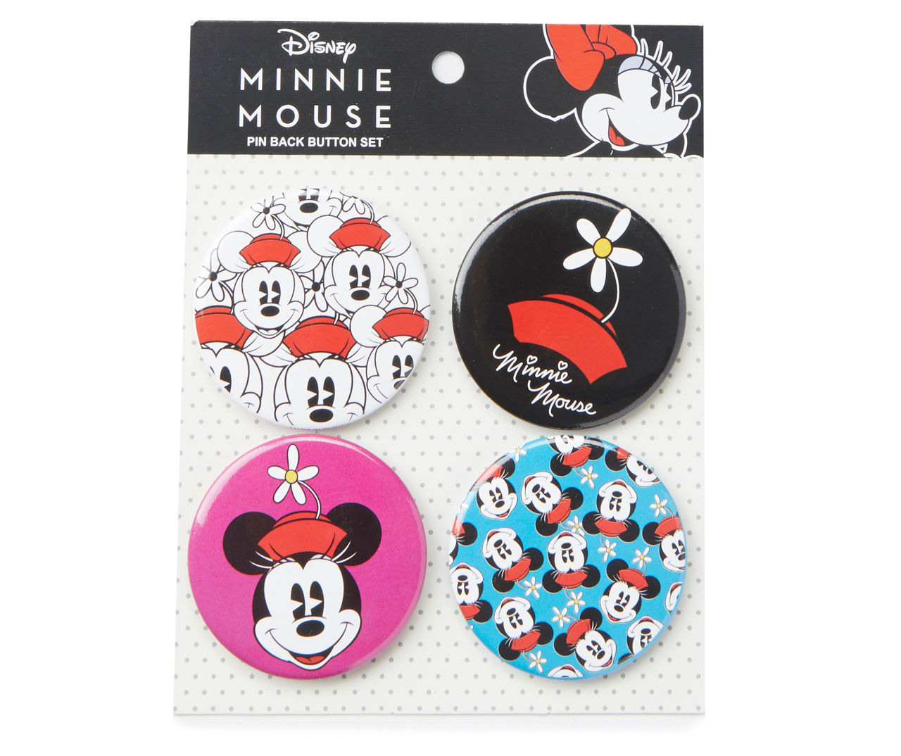 Disney Minnie Mouse Retro 4-Piece Buttons Set | Big Lots