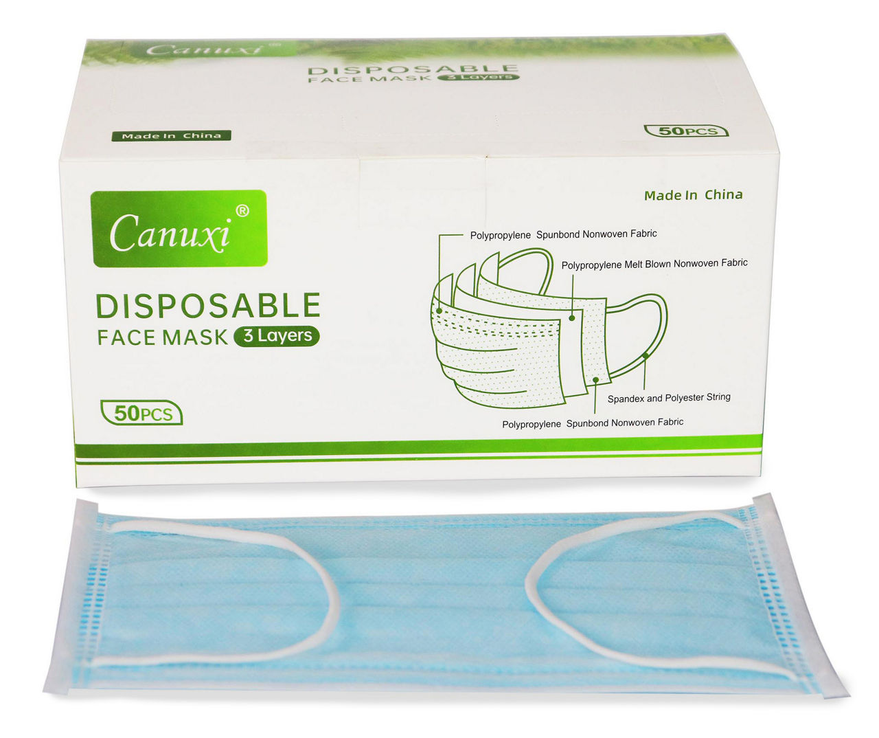 Disposable 3-Layer Face Masks, 50-Pack | Big Lots