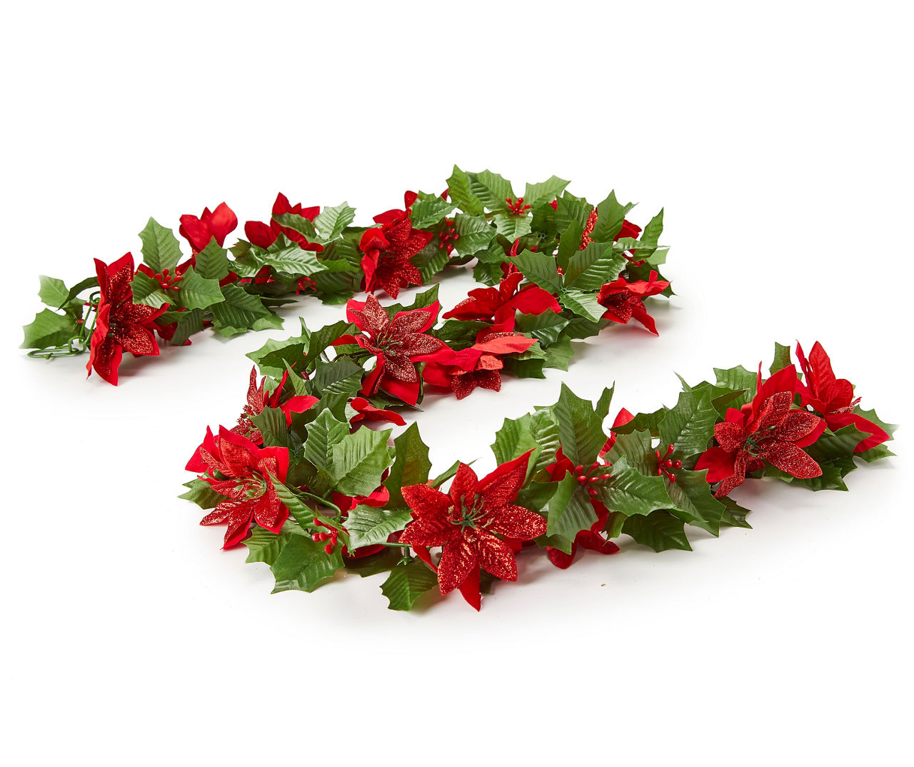Winter Wonder Lane 6' Glitter Poinsettia Chain Garland | Big Lots