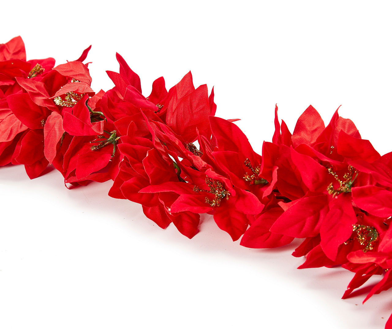 Winter Wonder Lane 6' Velvet Poinsettia Chain Garland | Big Lots