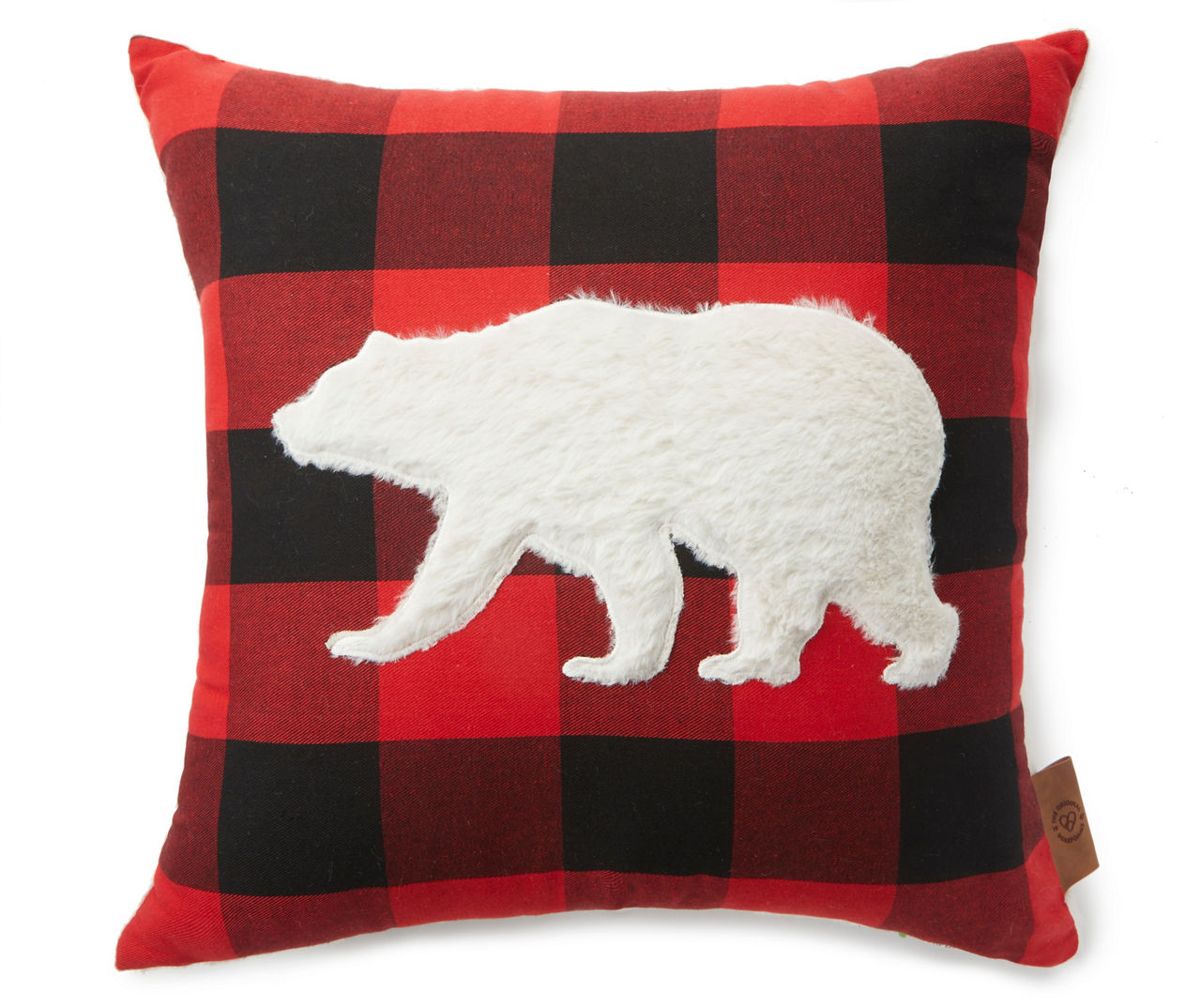 Dearfoams Red & Black Buffalo Check Bear Throw Pillow | Big Lots