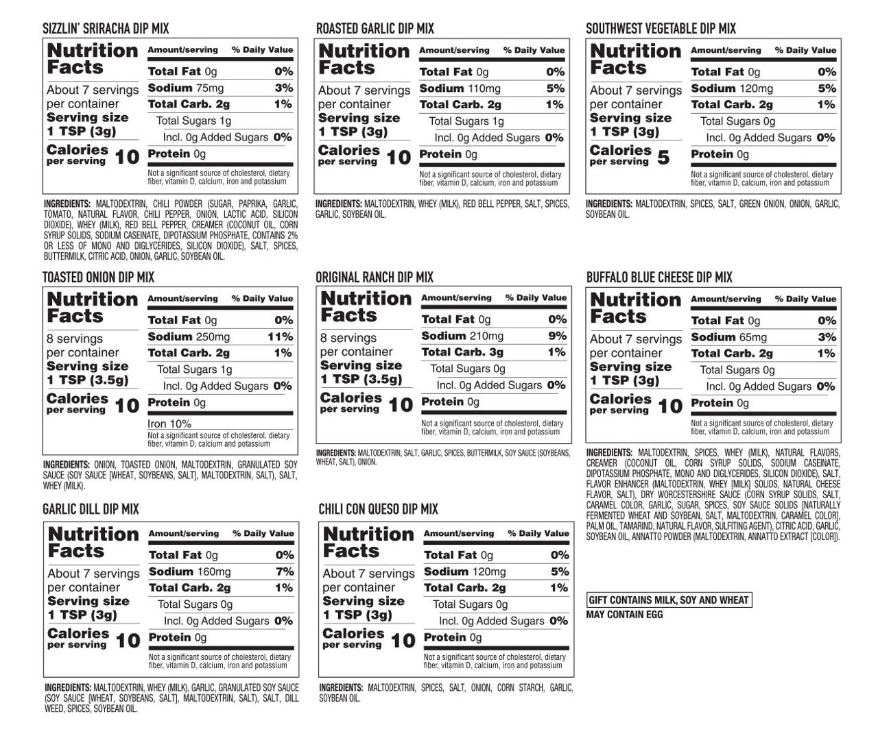 Maud Borup Dip Mix Sampler 8-Piece Gift Set | Big Lots