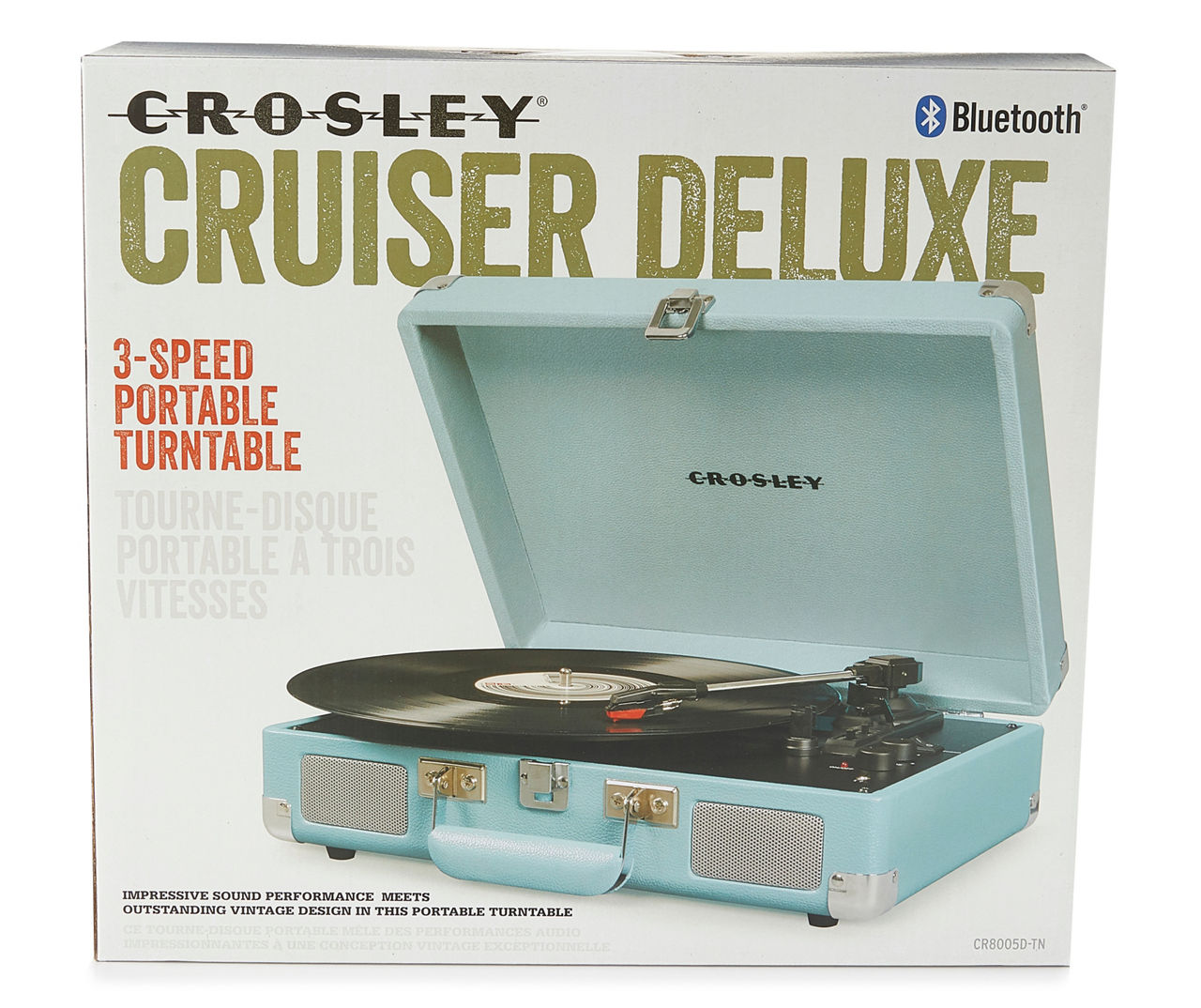 Crosley Cruiser Blue Deluxe Bluetooth Turntable | Big Lots