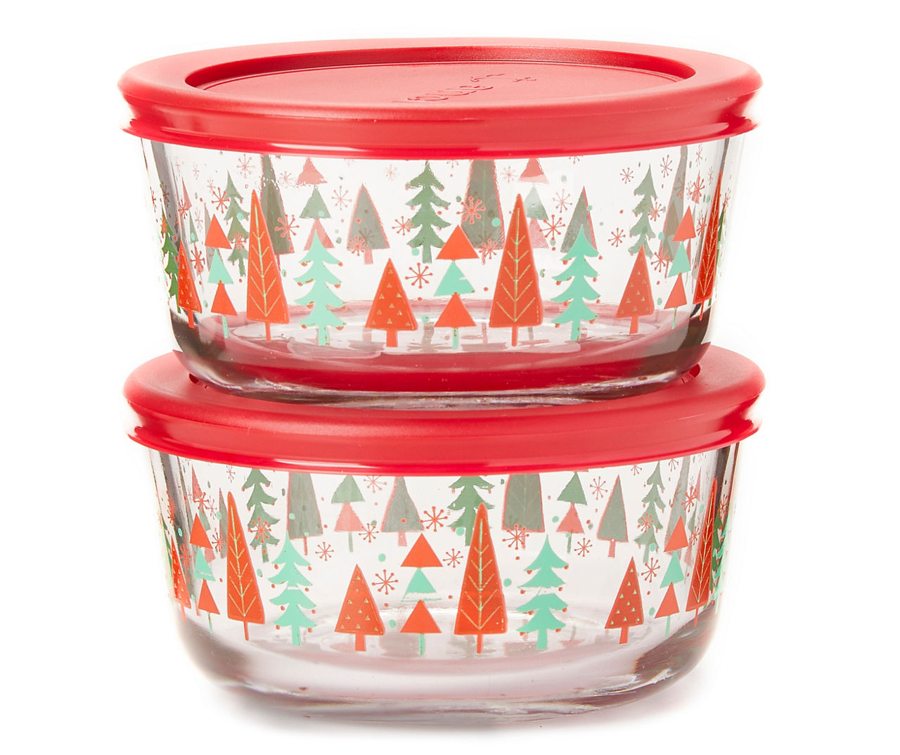 Anchor Hocking Red Holiday 4-Piece Glass Food Storage Set | Big Lots