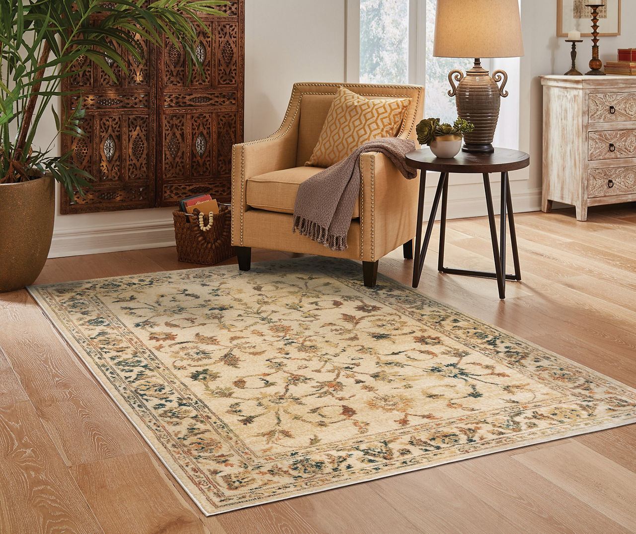 Jefferson Tan Scroll Area Rug, (7'10" x 10') | Big Lots