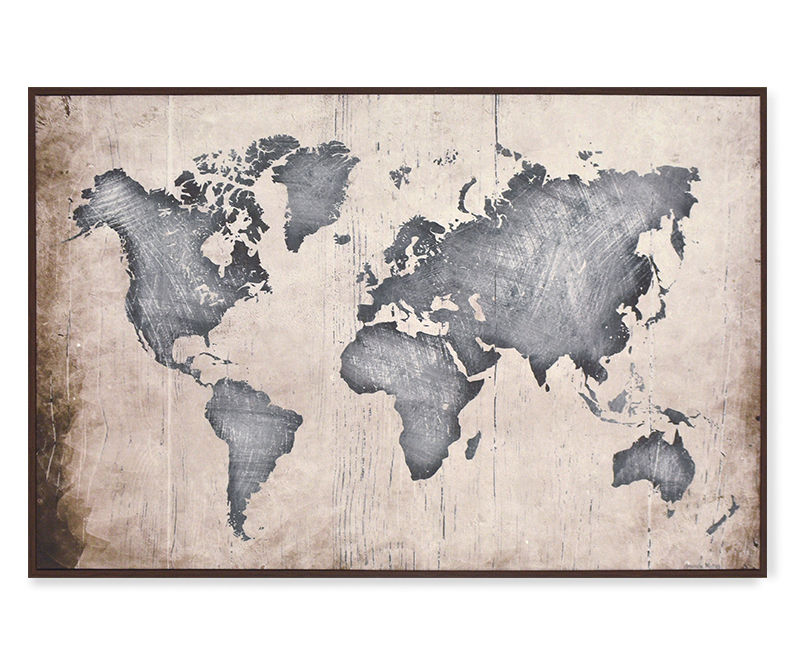 World Map Framed Canvas | Big Lots