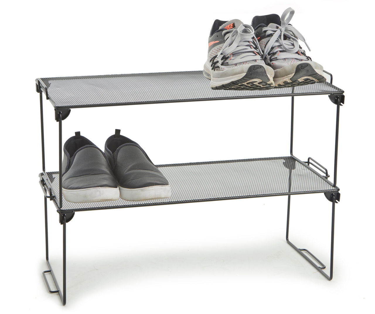 Black 2-Tier Mesh Shoe Rack | Big Lots