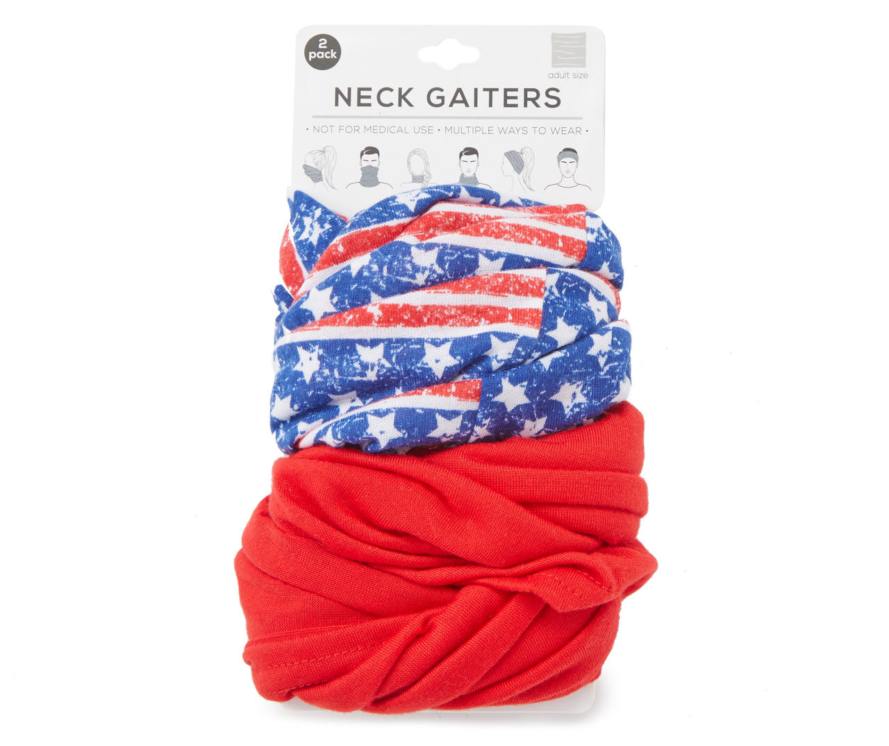 Red American Flag 2-Piece Multi-Wear Neck Gaiters Set | Big Lots