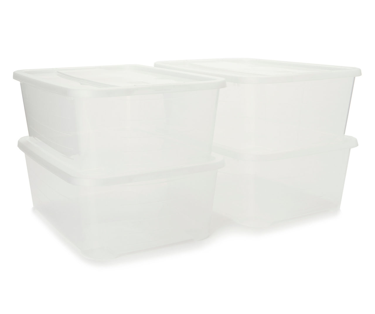 Clear 12-Quart Storage Box with Lid, 4-Pack | Big Lots