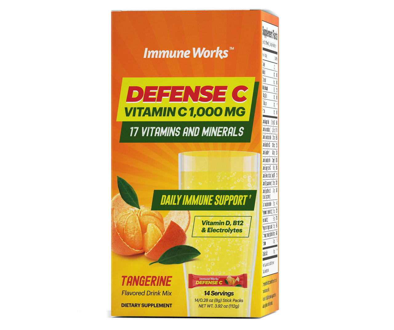 Defense 1,000mg Vitamin C Tangerine Drink Mix, 14-Pack | Big Lots