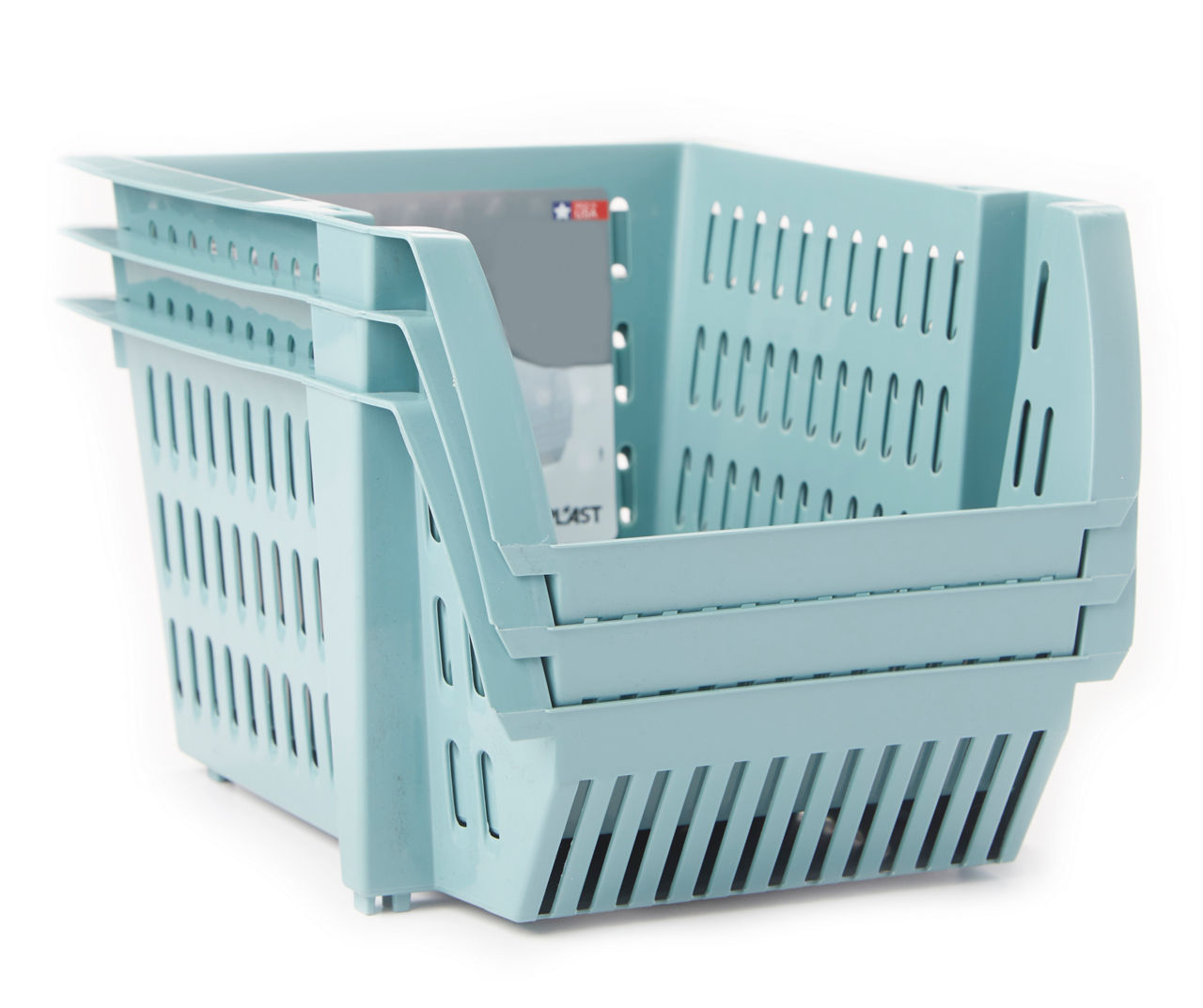 Aqua Stacking Storage Bins, 3-Pack | Big Lots