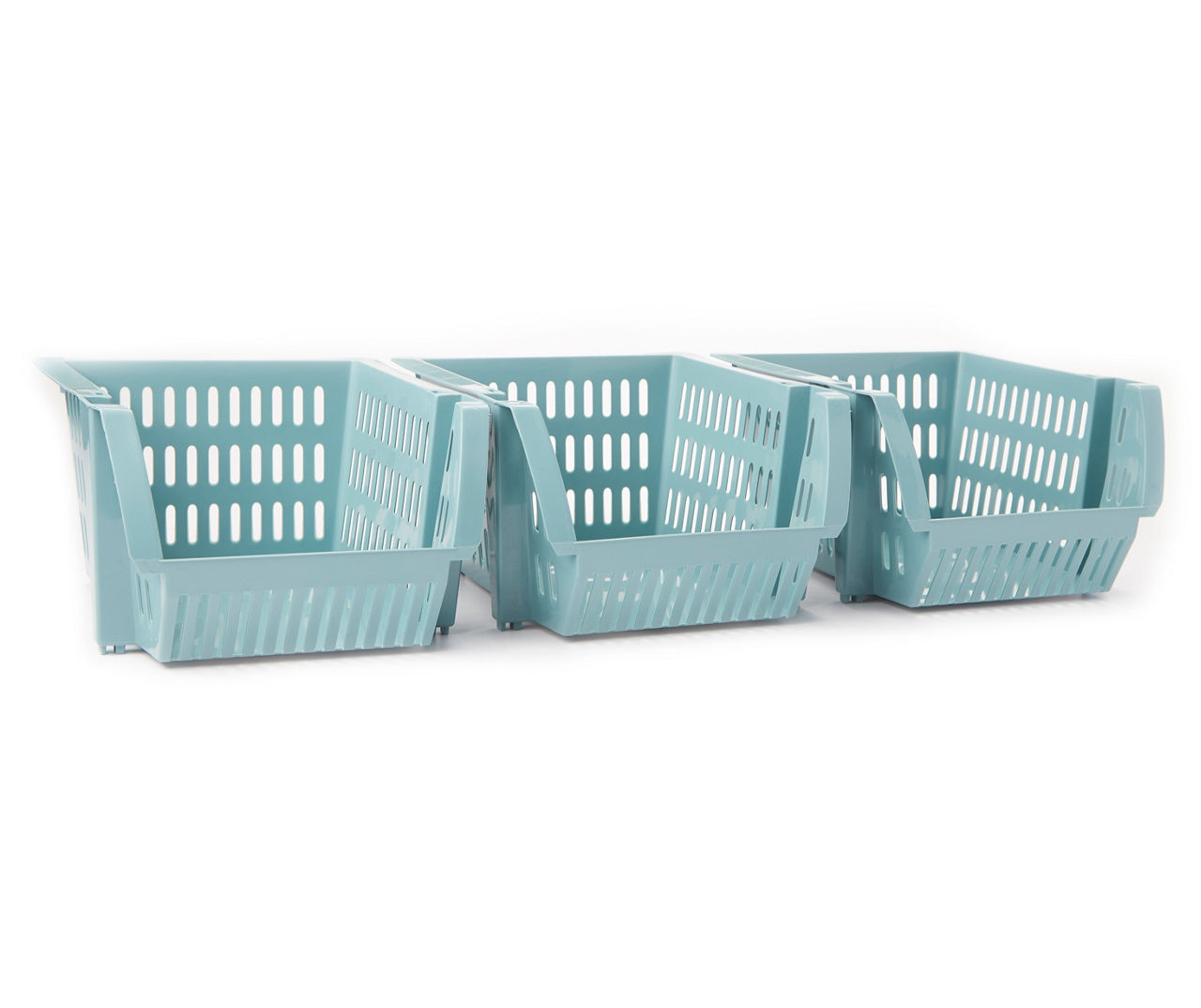 Aqua Stacking Storage Bins, 3-Pack | Big Lots