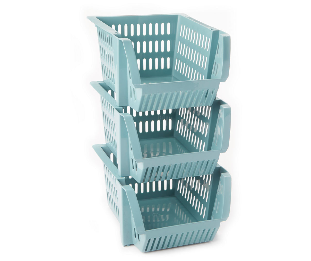 Aqua Stacking Storage Bins, 3-Pack | Big Lots