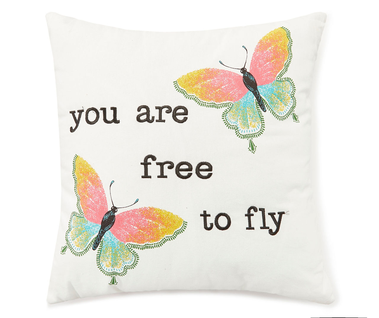 “Free to Fly” Butterfly Throw Pillow | Big Lots
