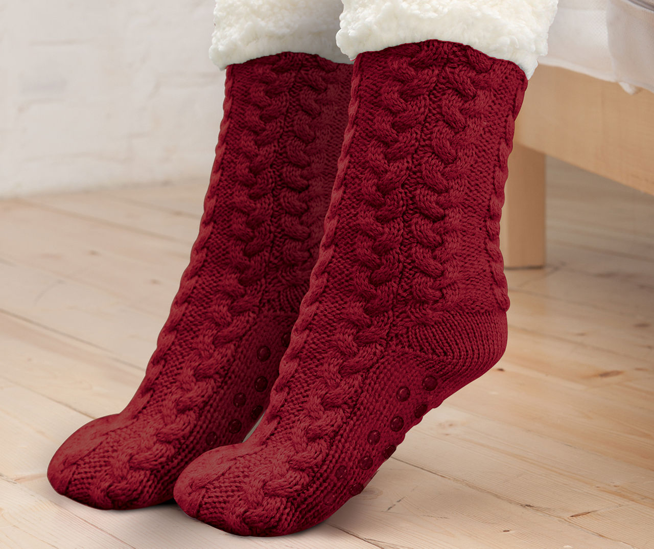 As Seen On TV Burgundy Huggle Slipper Socks | Big Lots