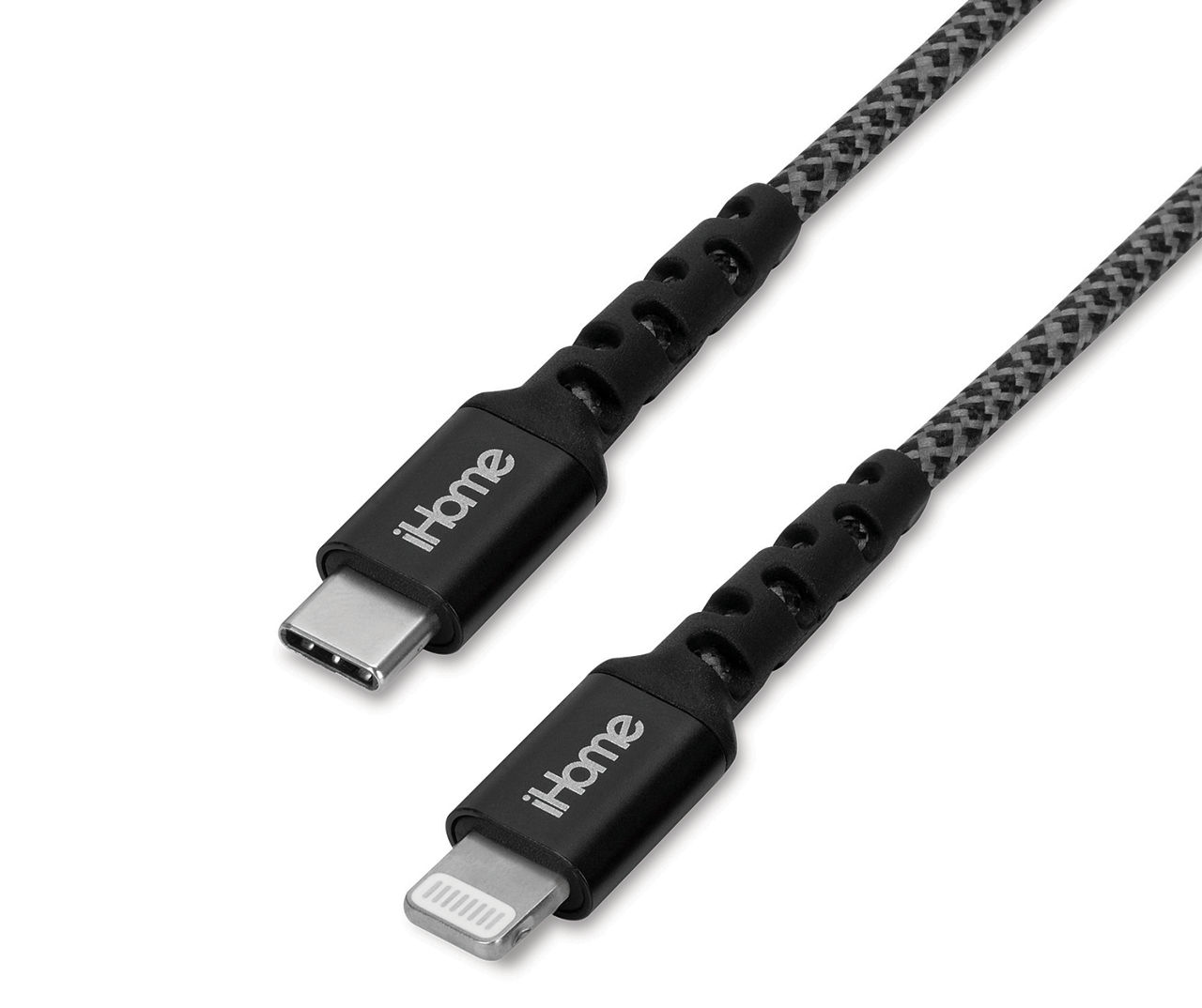 iHome Black Lightning to USB Type C 6' Nylon Cable | Big Lots