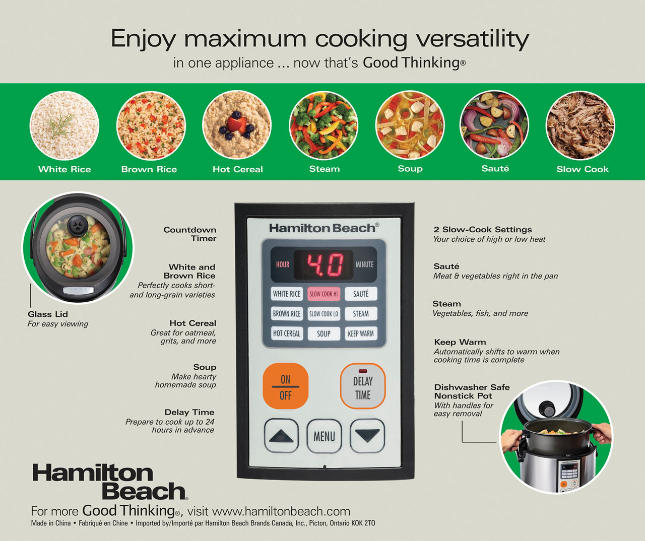 Hamilton Beach 4.5-Quart Digital Multi Cooker | Big Lots