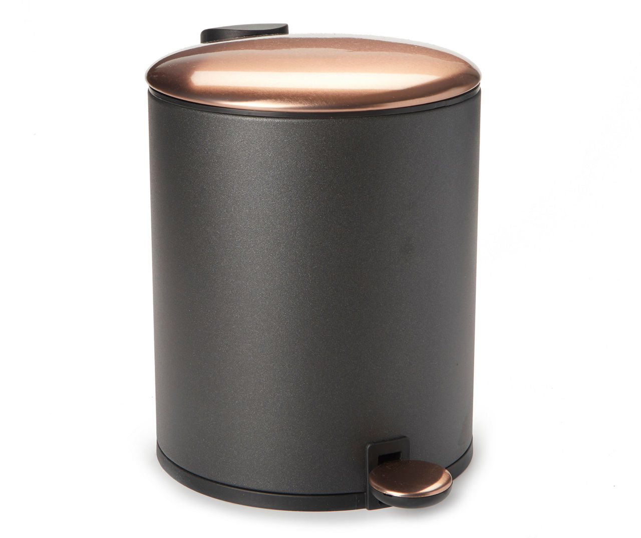 Black 5-Liter Step-On Wastebasket with Copper Lid | Big Lots