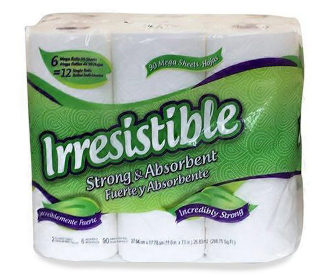 Irresistible Paper Towels, 6 Mega Rolls | Big Lots