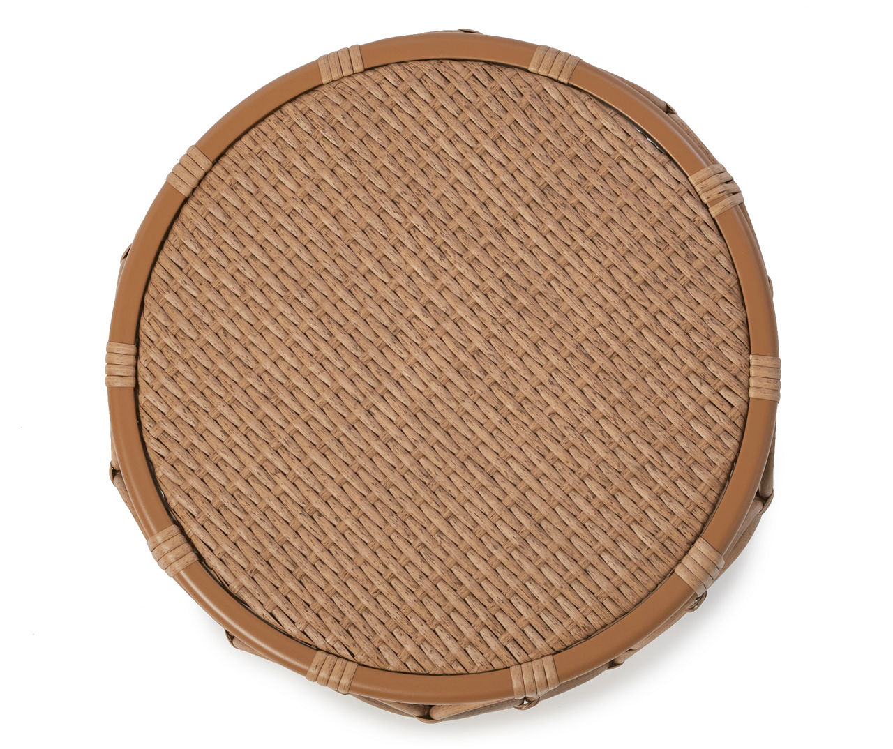 Round Open Weave Wicker Side Table | Big Lots