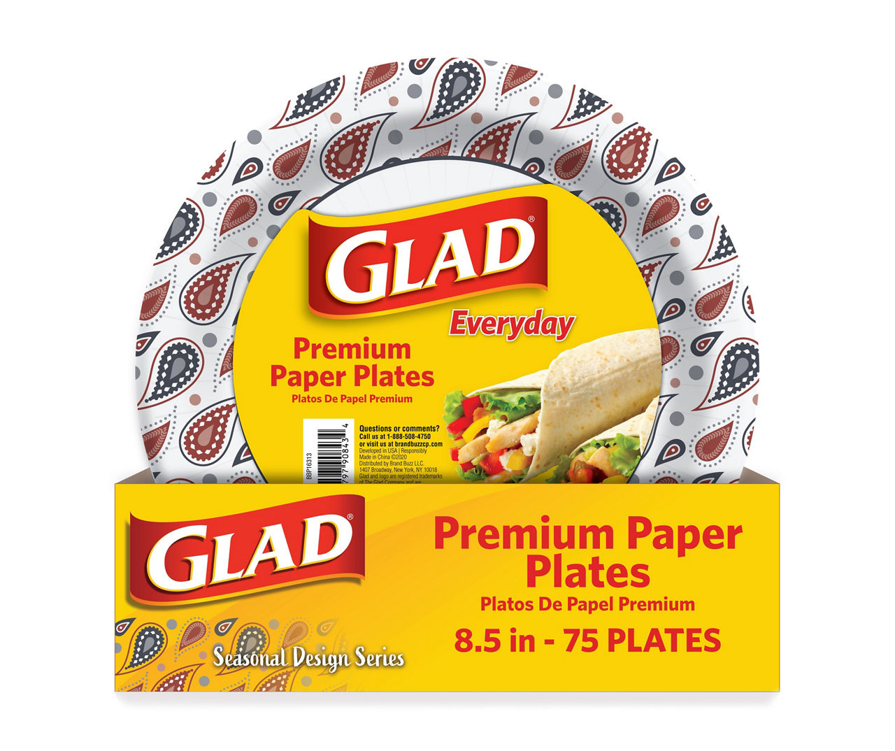 Glad Paisley 8.5" Paper Plates 75-Count | Big Lots