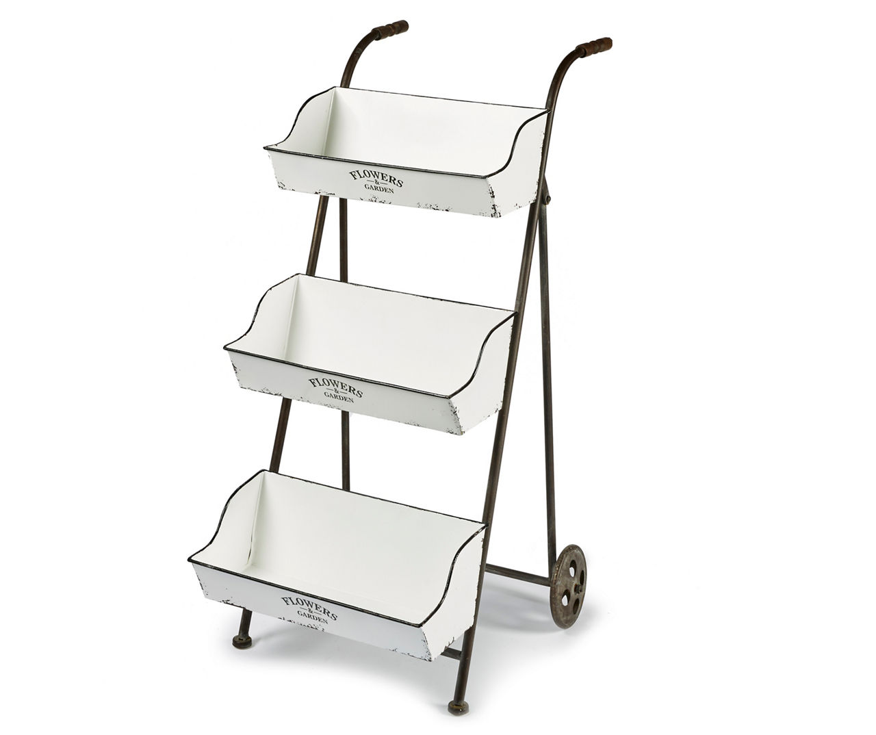 37.4" White 3-Tier Planter Cart | Big Lots
